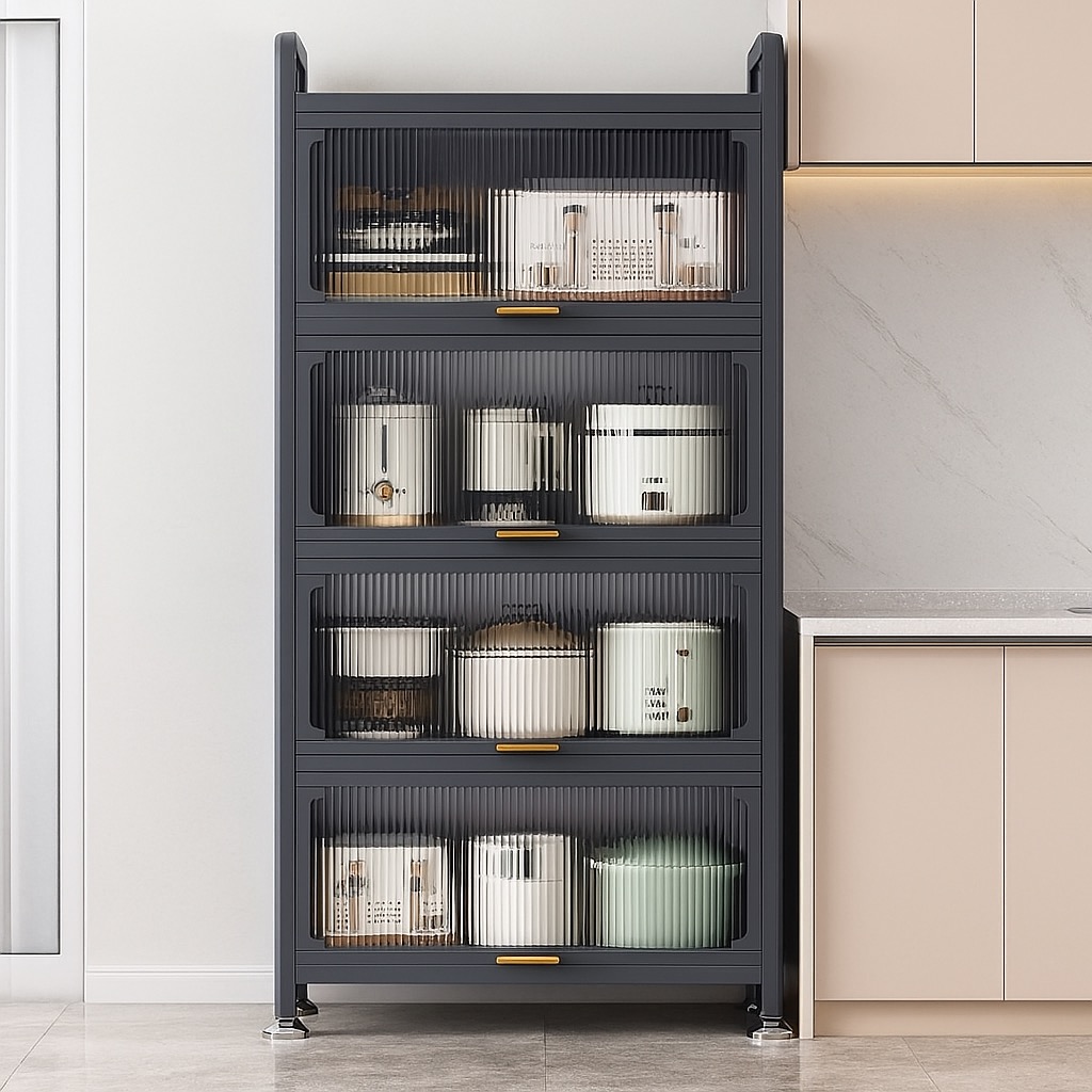 Acrylic Door Storage Cabinet | Multi-Layer Steel Book Display Cabinet ...