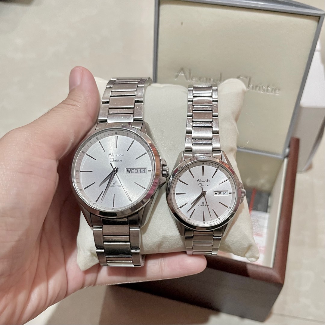 Alexandre Christie couple watch, Barang Mewah, Jam Tangan di Carousell