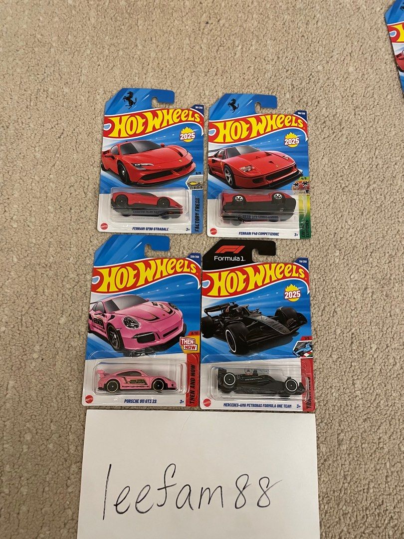 (Bundle) Hotwheels F1 Mercedes AMG Ferrari F40 SF90 Stradale Porsche ...