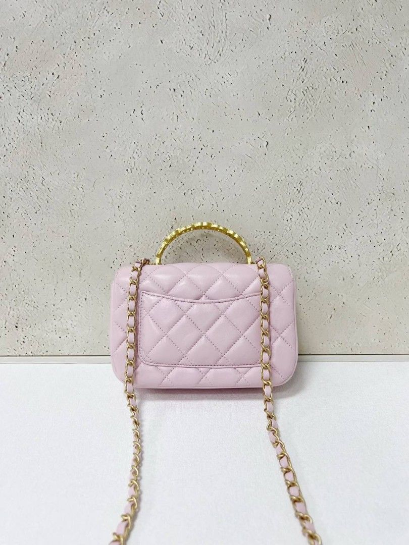 Chanel 24S CC Logo Top Handle Flap bag in Pink GHW, Luxury, Bags ...