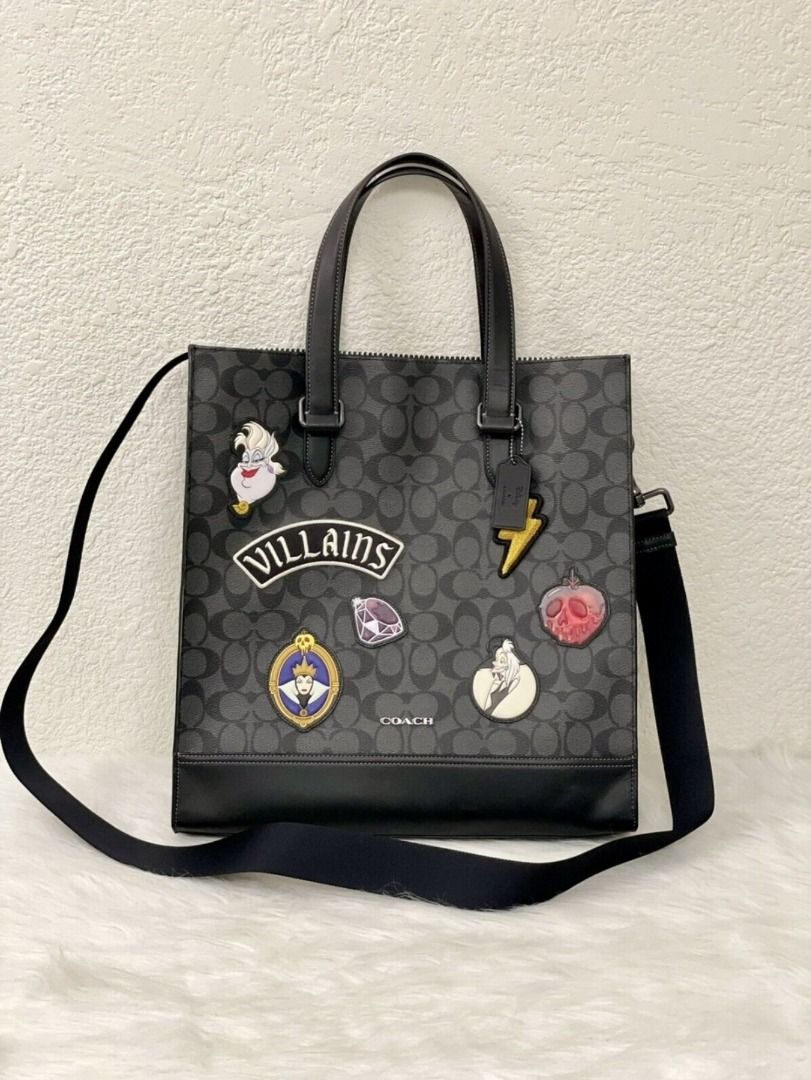 Coach CC559 Disney x Coach Graham Structured Tote in Charcoal Signature ...