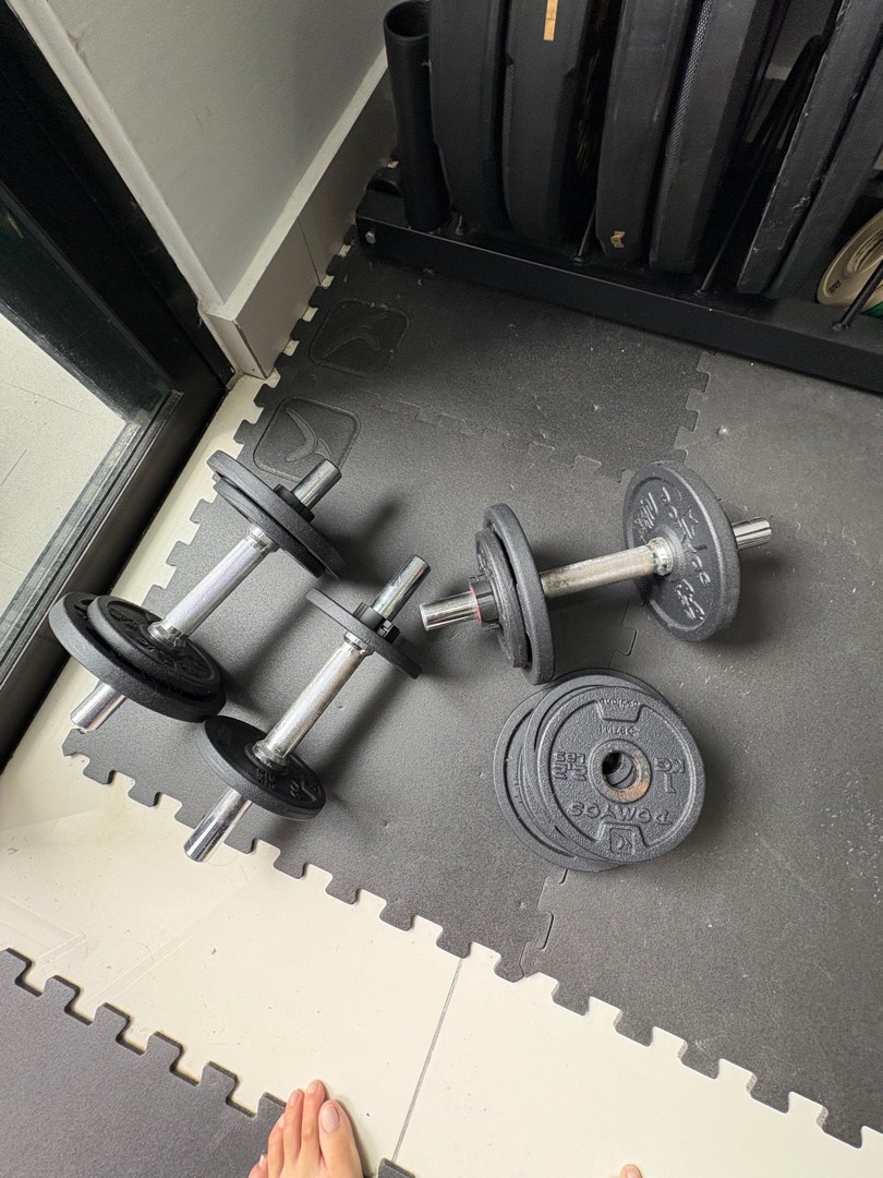 Domyos dumbell set (3 sets), Sports Equipment, Exercise & Fitness ...