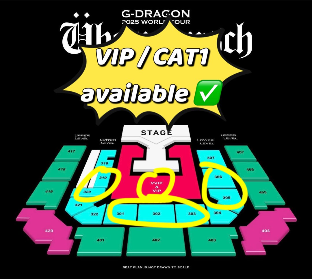 GDragon CAT1 VIP CAT2 concert ticket G-dragon gd cat 1, Tickets ...