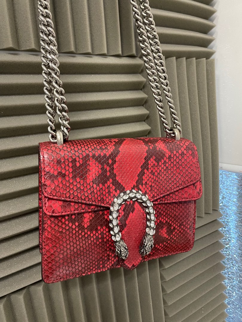 GUCCI Mini Dionysus Python Red Shoulder Bag, Luxury, Bags & Wallets on Carousell