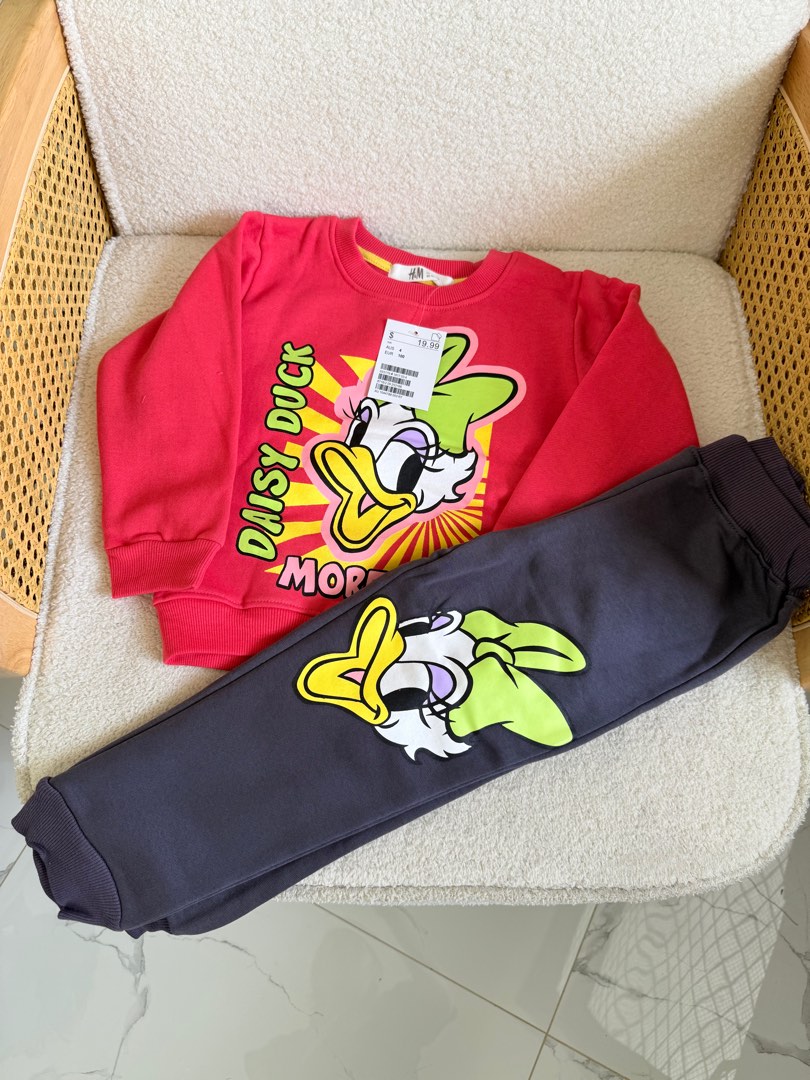 H&M Daisy Duck Tracksuit Set, Babies & Kids, Babies & Kids Fashion on ...