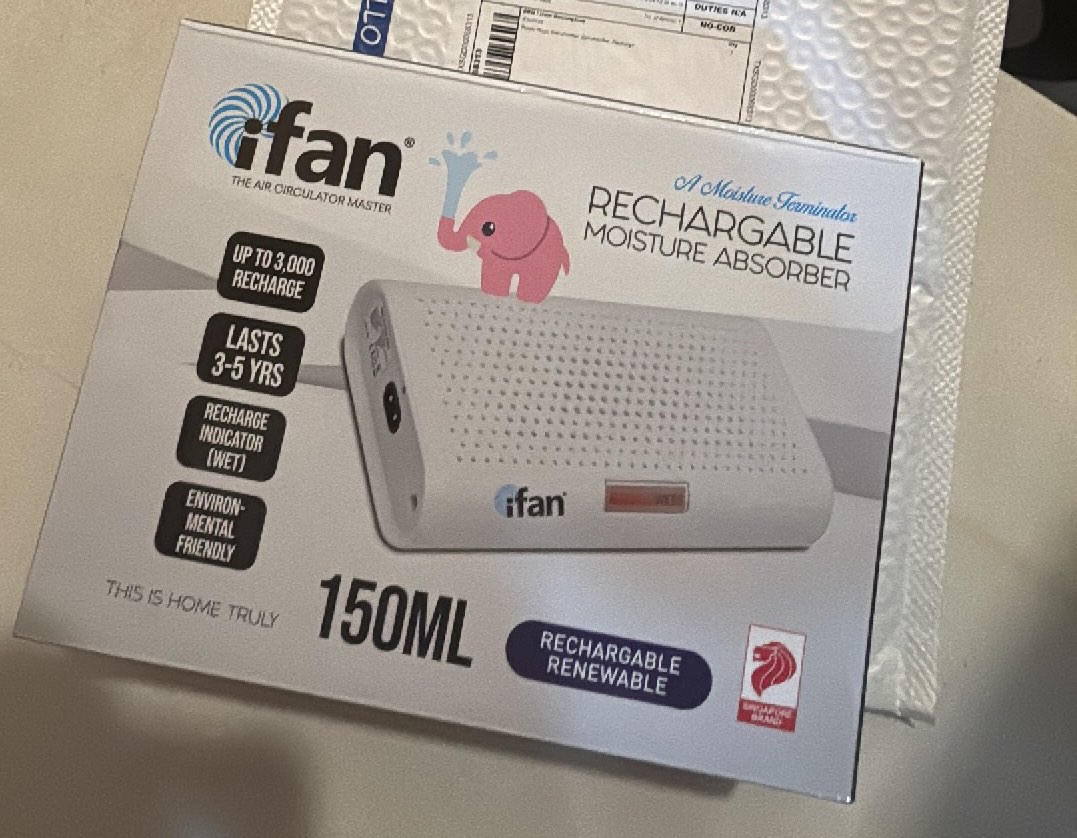 iFan IF2351 Rechargeable Dehumidifier 150ml, Furniture & Home Living ...