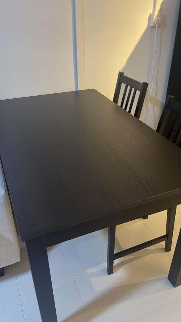 IKEA Laneberg Extendable Dining Table - Black, Furniture & Home Living ...