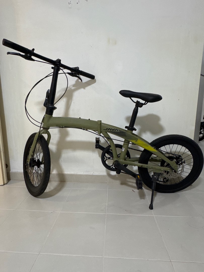 Java Folding Bike - Olive Green, Sports Equipment, Bicycles & Parts, Bicycles on Carousell