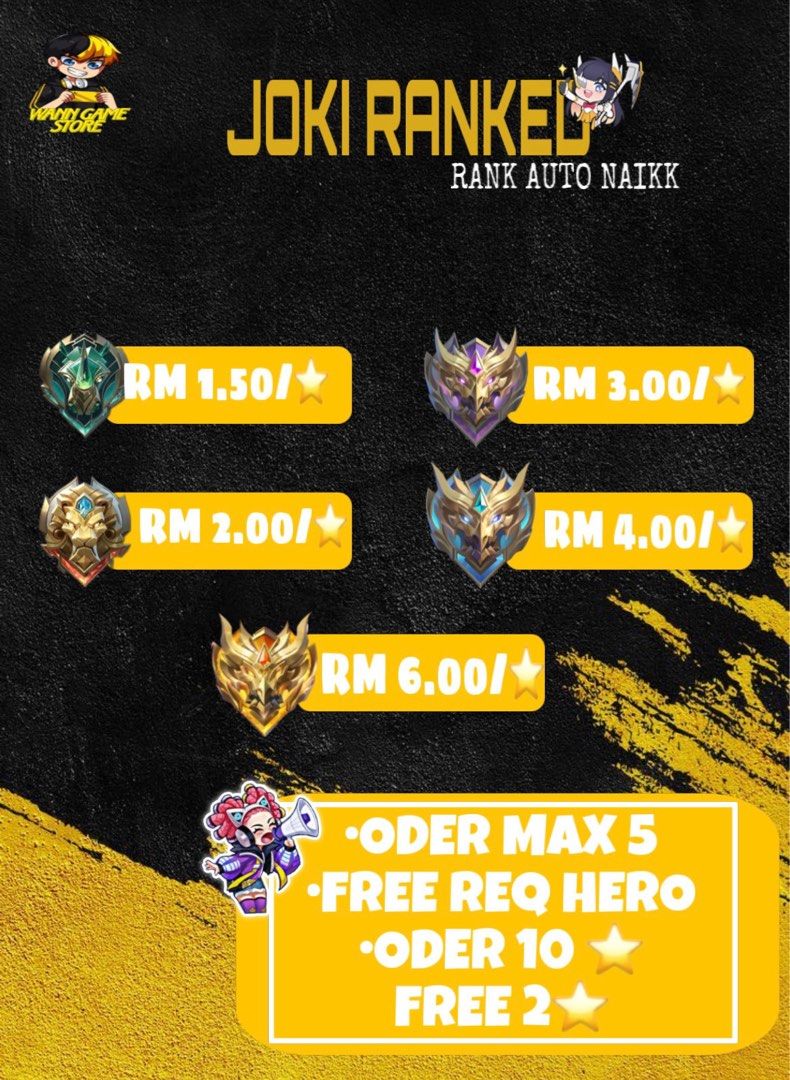 JOKI RANK MOBILE LEGEND, Announcements on Carousell
