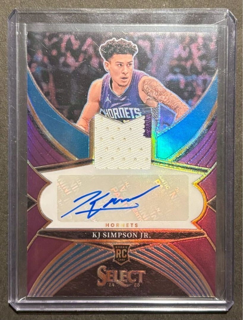 KJ Simpson Jr. Patch Auto 50/99 2024-25 Select RC, Sports Equipment ...