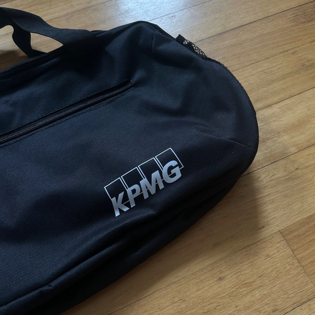 KPMG black duffel gym travel exercise work school bag with sling ...