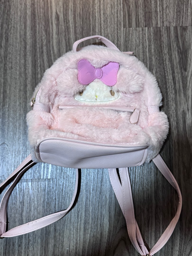 My Melody Pink Fluffy Backpack, Women's Fashion, Bags & Wallets ...
