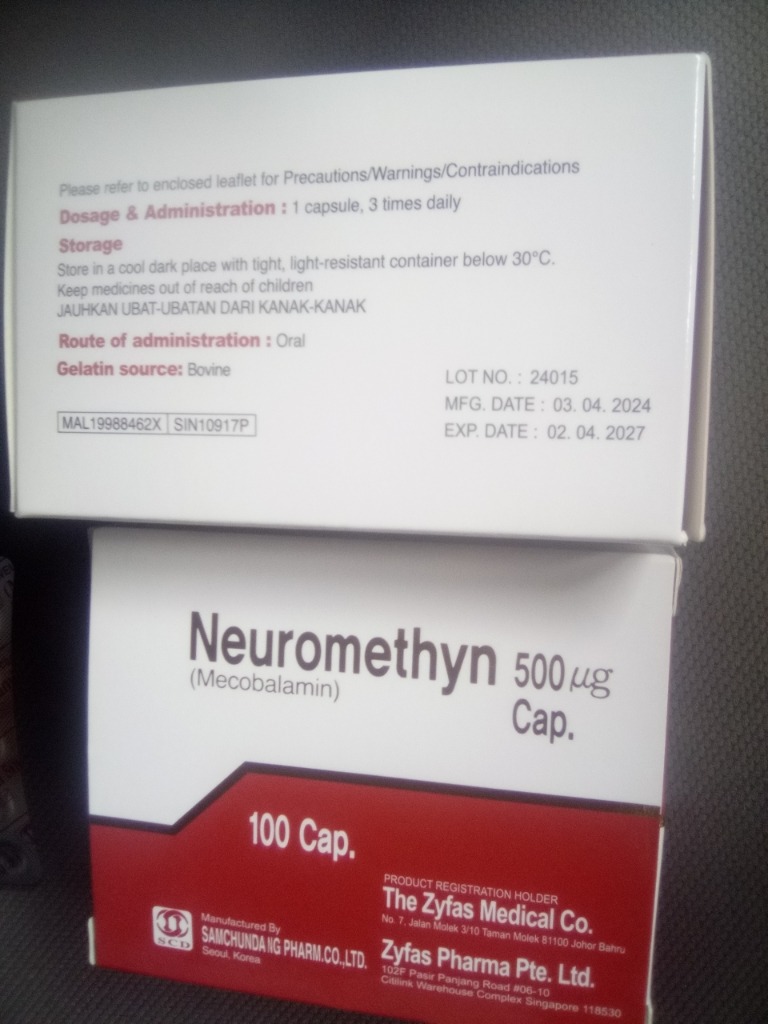 Neuromethyn 500mg capsules, Health & Nutrition, Health Supplements ...