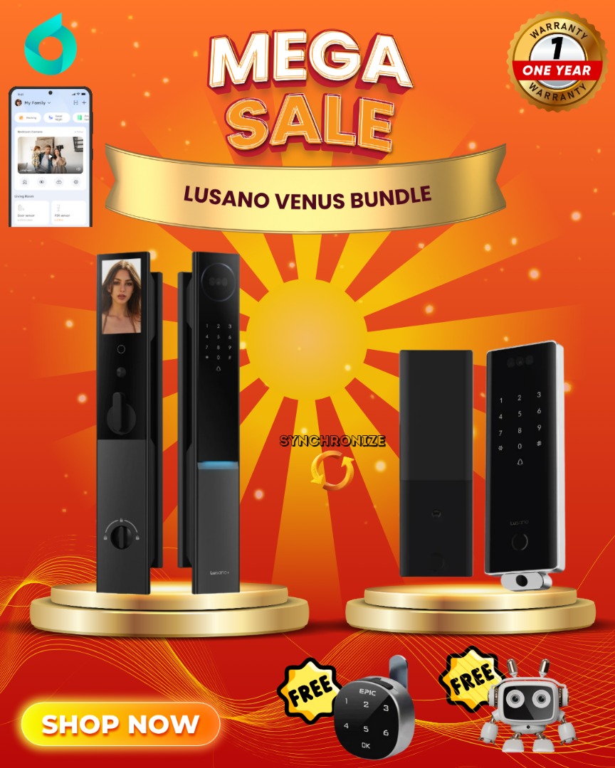 [OFFICIAL STORE] Lusano Venus Door + AI Gate Lock Bundle Set, Furniture ...