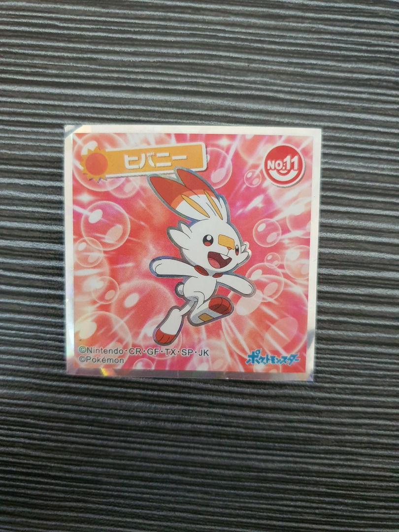 Pokemon Holo Sticker Scorbunny No.11 2022 Made in Japan, Hobbies & Toys ...