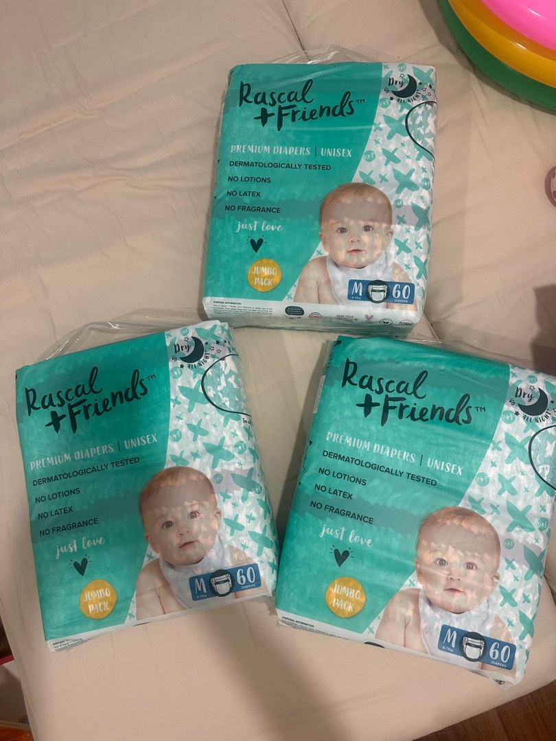 Rascal+ Friends 3 packs of Medium Taped, Babies & Kids, Bathing ...