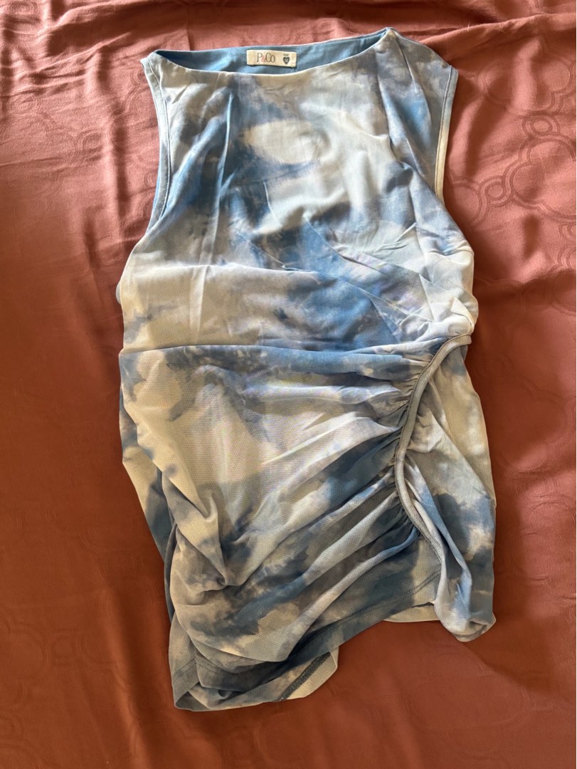 Scrunched tank top, Fesyen Wanita, Pakaian Wanita, Atasan di Carousell