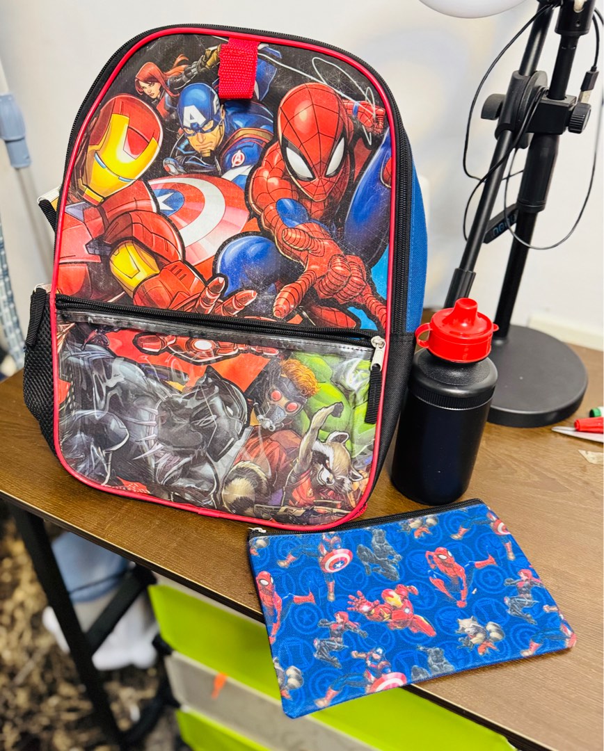 Spiderman backpack set with tumbler and pencil case, Women's Fashion ...