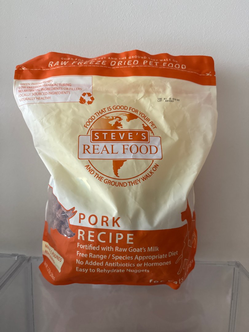 Steve's Real Food Pork Recipe Freeze Dried Pet Food, Pet Supplies, Pet ...