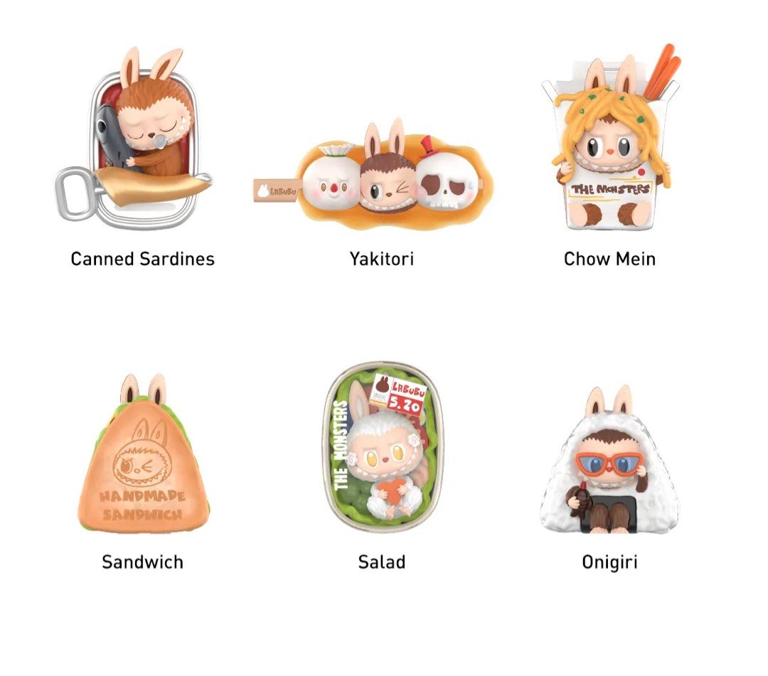 THE MONSTERS Labubu Wacky Mart Series Figures BNIF Grilled sausage cup ...