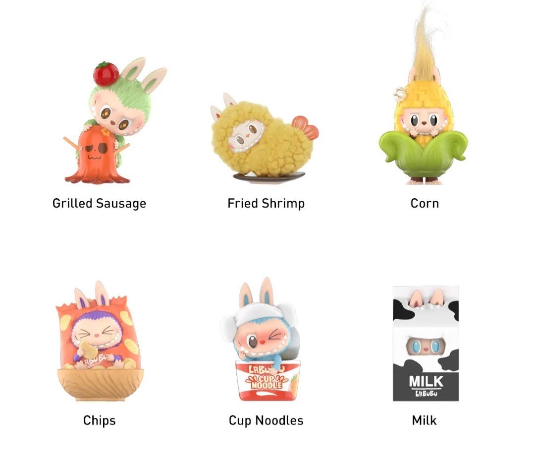 THE MONSTERS Labubu Wacky Mart Series Figures BNIF Grilled sausage cup ...