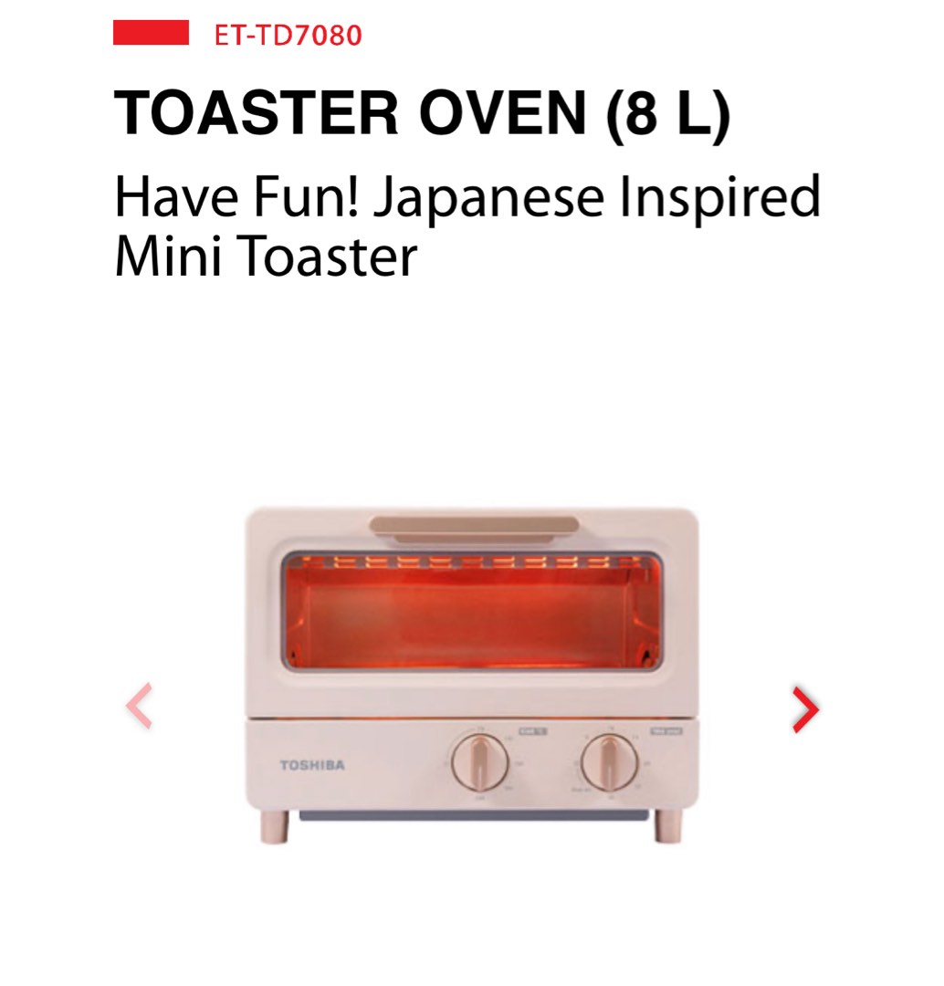 Toshiba Mini Toaster Oven (8L), TV & Home Appliances, Kitchen ...