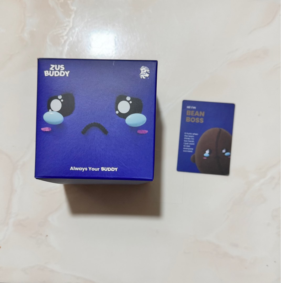 Zus Buddy Sad Bean Boss Plushie, Hobbies & Toys, Toys & Games on Carousell