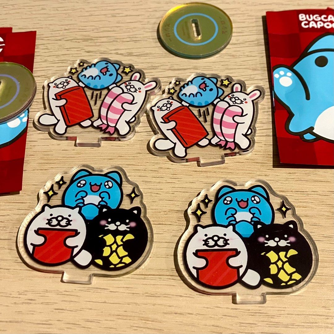 Bugcat Capoo 貓貓蟲咖波 壽司郎x咖波聯名 壓克力 盲包 咖波壽司郎立牌 咖波立牌 咖波壽司郎插卡 咖波插卡 貓貓蟲 圓滾滾 三個 三色糰子 丟高高 飛高高 盲袋, 書籍、休閒與 ...