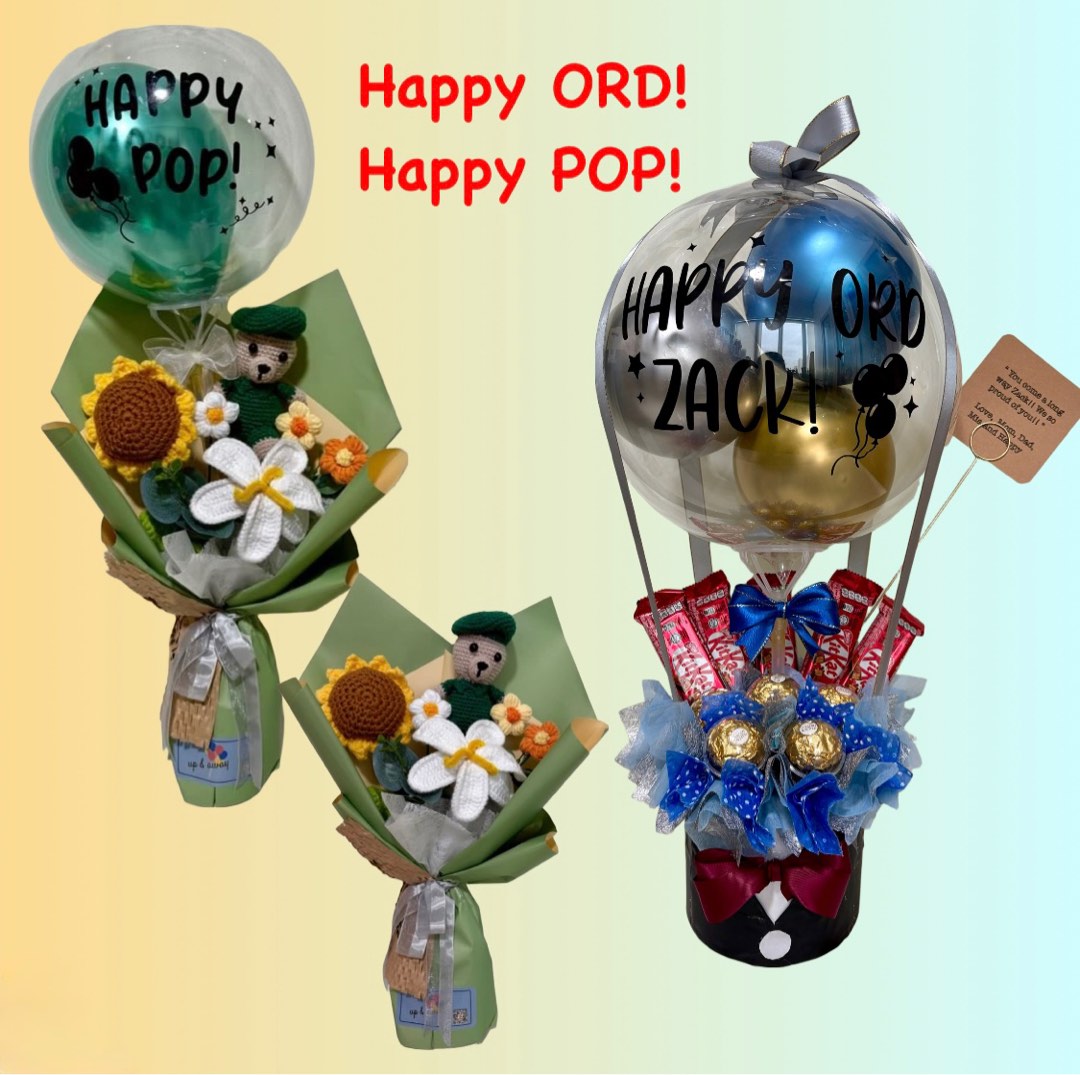 Crochet Graduation Flower Bouquet Crochet Flower Balloon Bucket ...