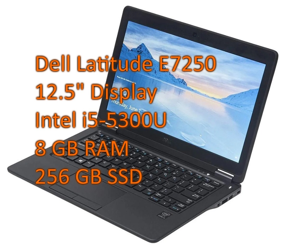 Dell Latitude E7250 Laptop - Intel i5-5300U 5th Gen 8GB RAM 256GB SSD ...