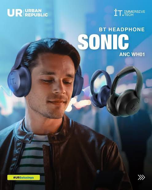 IT Bluetooth Wireless Headphone Sonic ANC / ENC WH01 - Active Noise ...