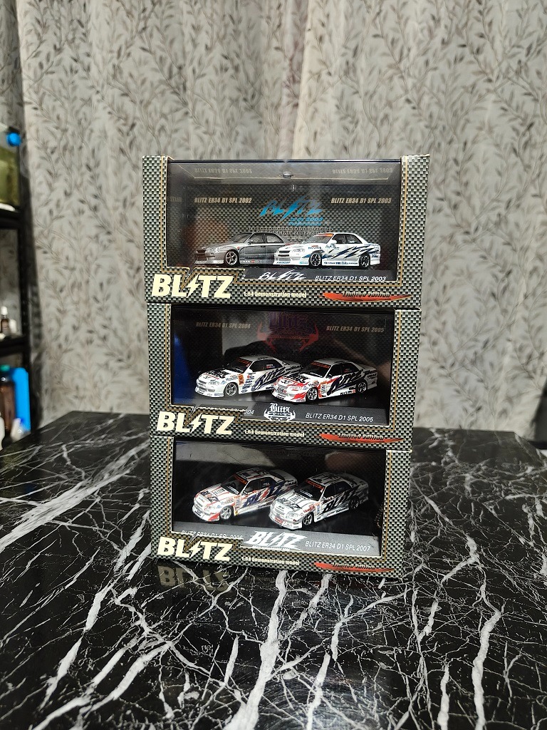HOT WORKS BLITZ ER34 1:64 Demonstration Model Drift Performance Skyline ...