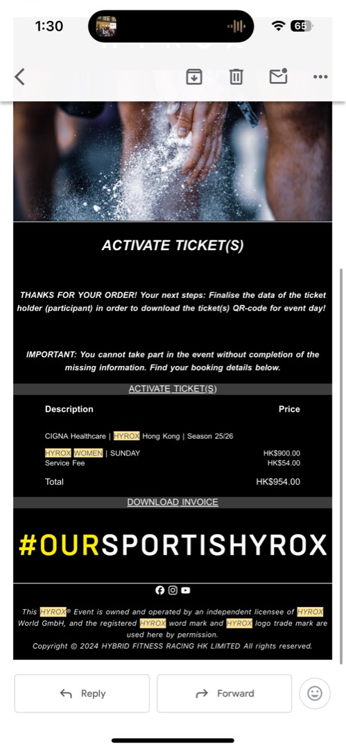 Hyrox Woman Single, 門票＆禮券, 活動門票 - Carousell