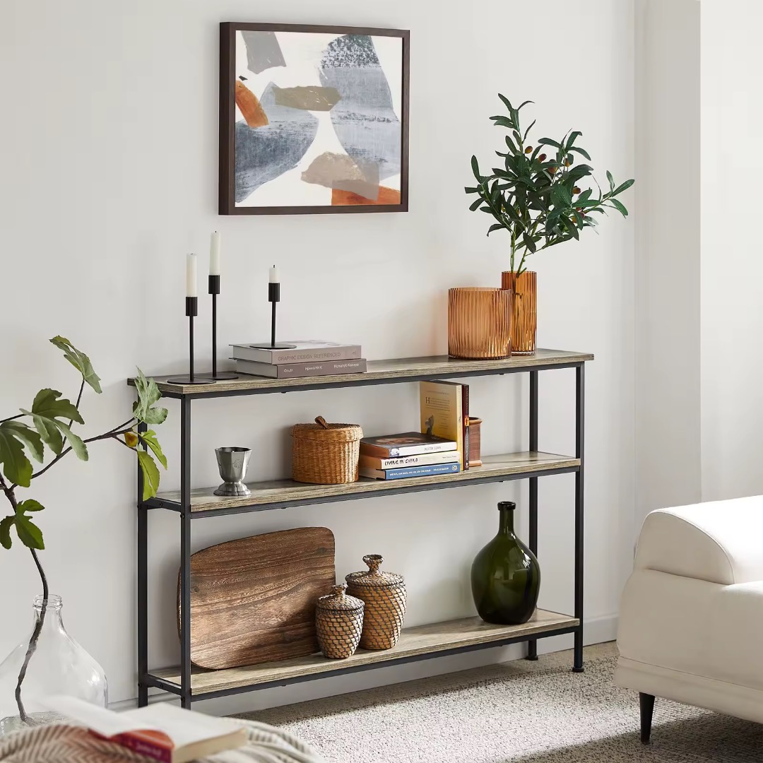 Industrial Console Display Table | Entryway Display Console Table ...