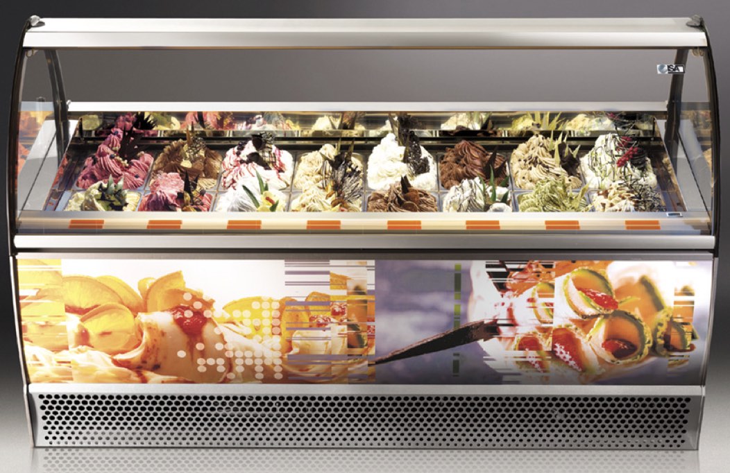 ISA Millennium SP 18 tub Gelato / Ice Cream Freezer Display Case, TV ...