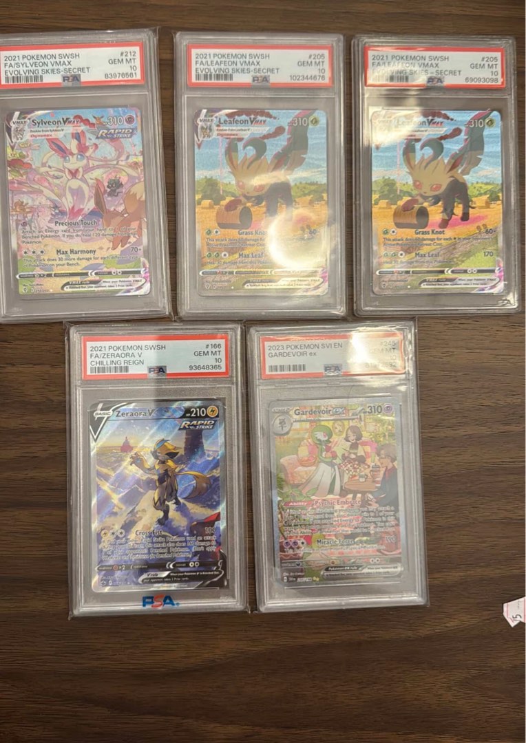 Psa 10 Eng Sylveon leafeon vmax zeraora v gardevoir sir evolving skies ...
