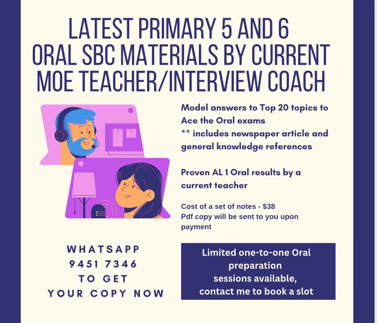 Psle/P5 Oral preparation , Learning & Enrichment, Professional Skills ...