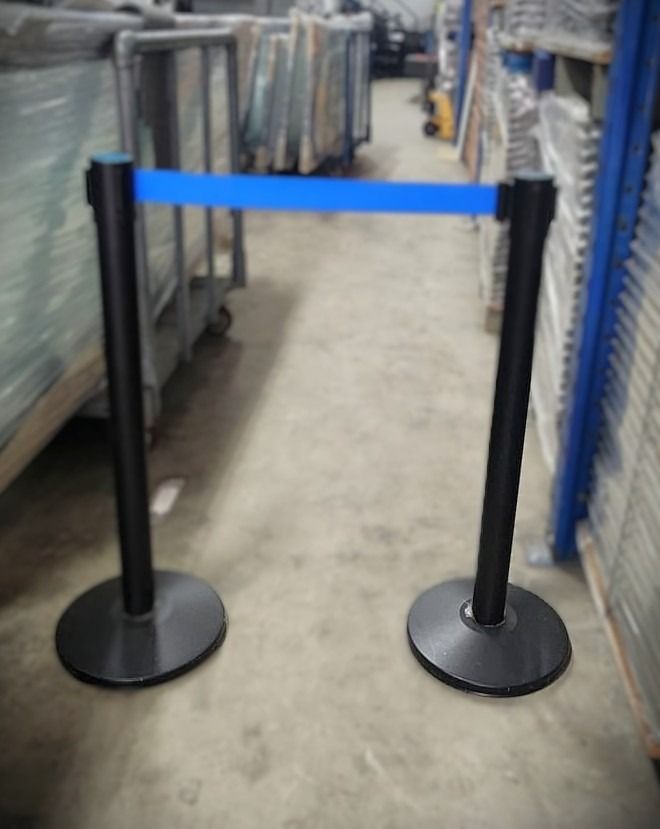 Queue Barrier with Blue Retractable Belt, Everything Else on Carousell