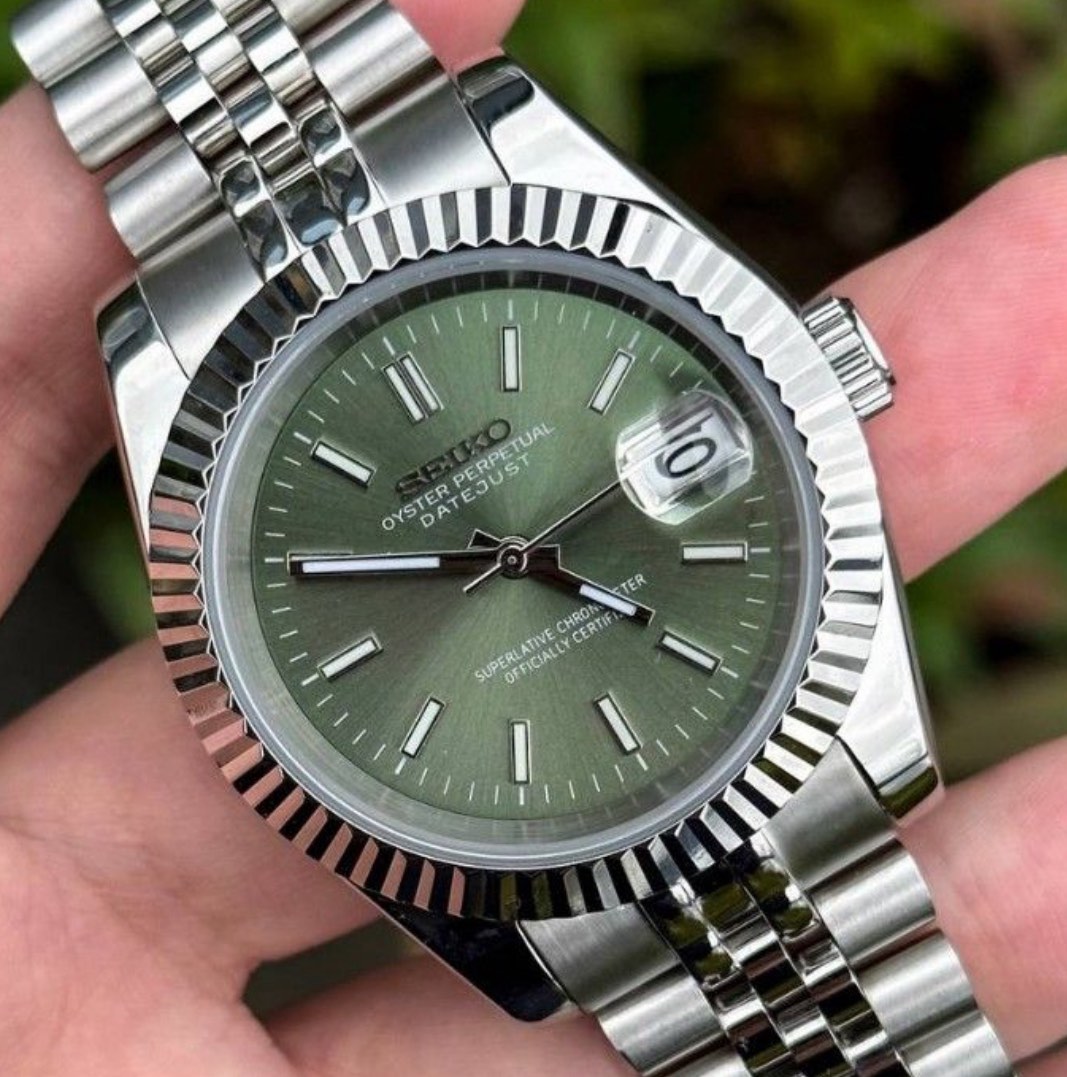 Seiko mod olive green, Men's Fashion, Watches & Accessories, Watches on ...