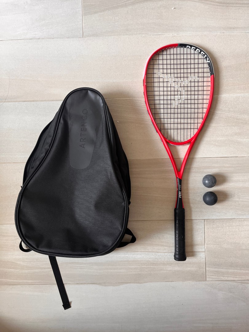 Squash Racket, Bag and 2 Balls Set Decathlon Perfly Artengo, 運動產品, 運動與 ...