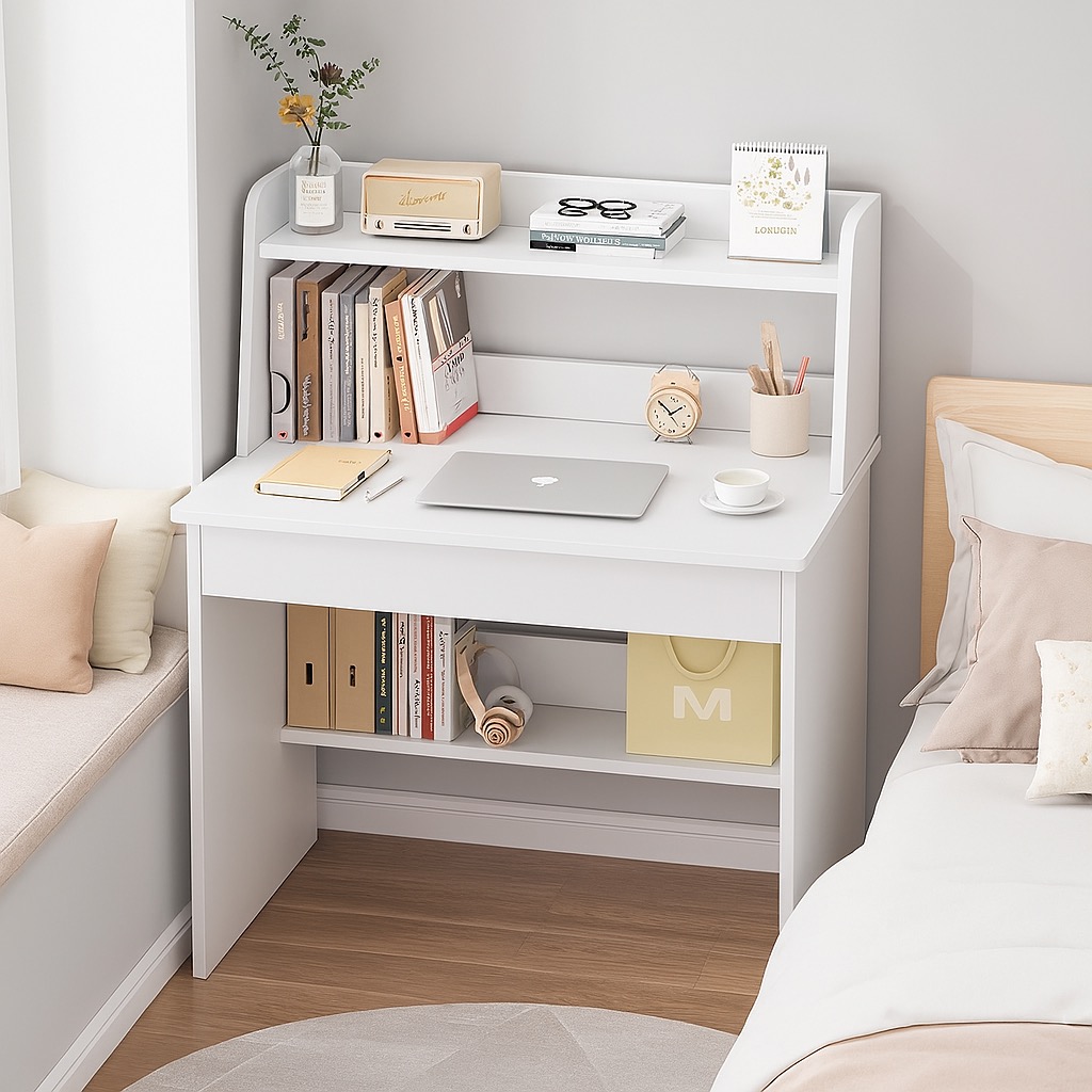 White Writing Study Desk | Compact Study Writing Desk | Bedroom Writing ...