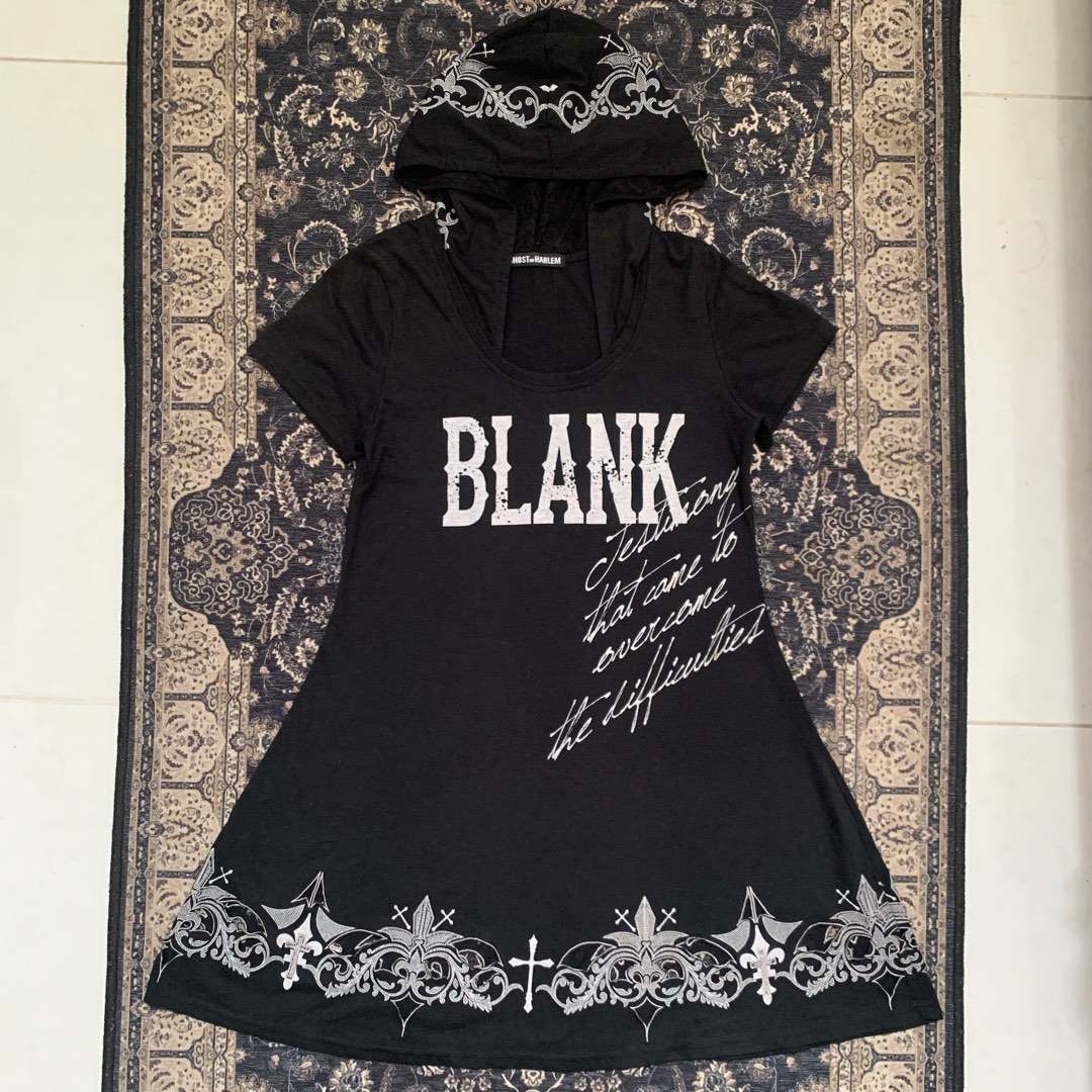 Y2K Gothic Emo Ghost of Harlem Midi Dress, Fesyen Wanita, Pakaian ...
