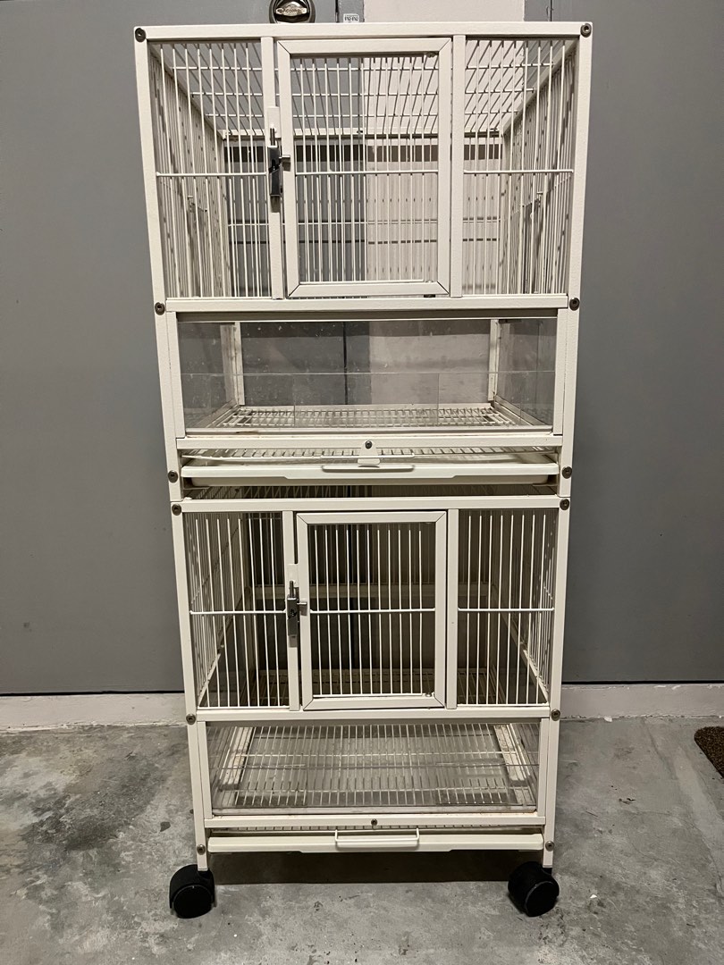2-Tier Bird Cage with Wheels, Pet Supplies, Homes & Other Pet ...