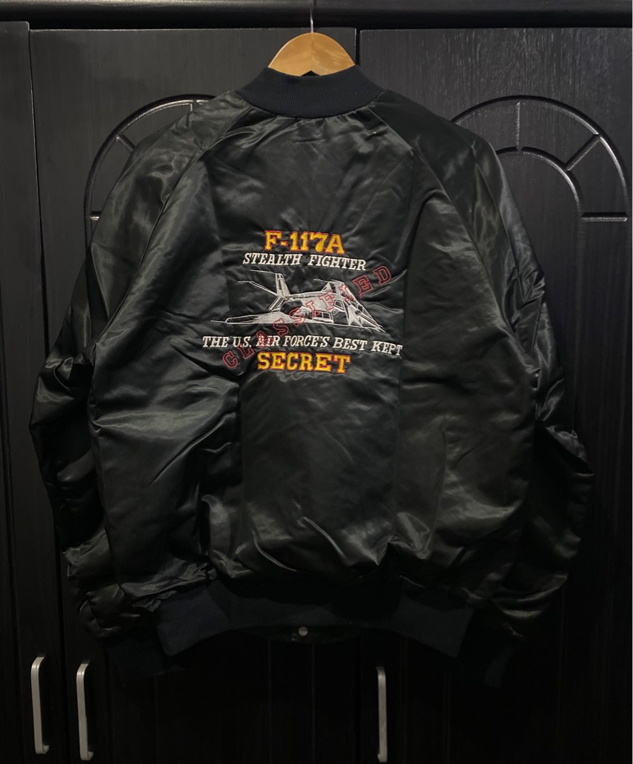 80s F-117A STEALTH FIGHTER BOMBER JACKET, Men's Fashion, Coats, Jackets ...