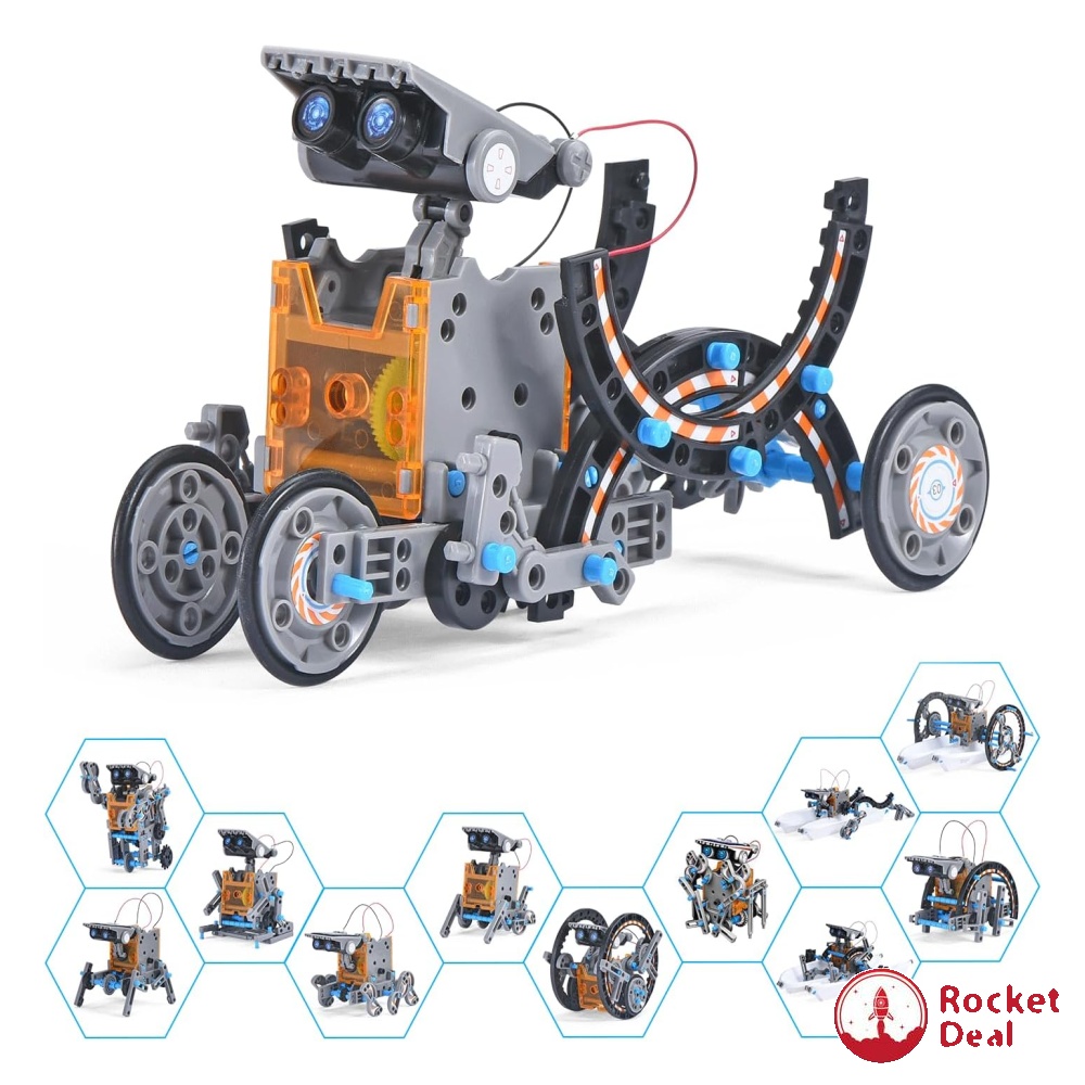 AESGOGO STEM Projects 12-in-1 Creation Solar Robot Kit,Science ...
