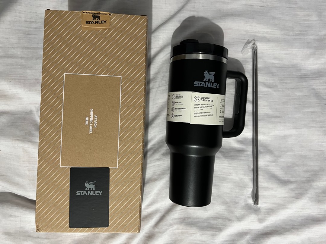 Authentic Stanley 40oz Quencher H2.0 Tumbler Black, Furniture & Home ...