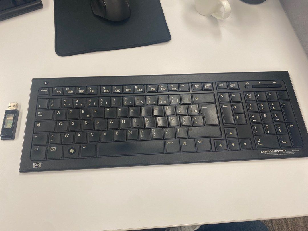 HP Wireless Keyboard - AZERTY (French), 電腦＆科技, 電腦周邊及配件, 電腦鍵盤及相關產品 ...