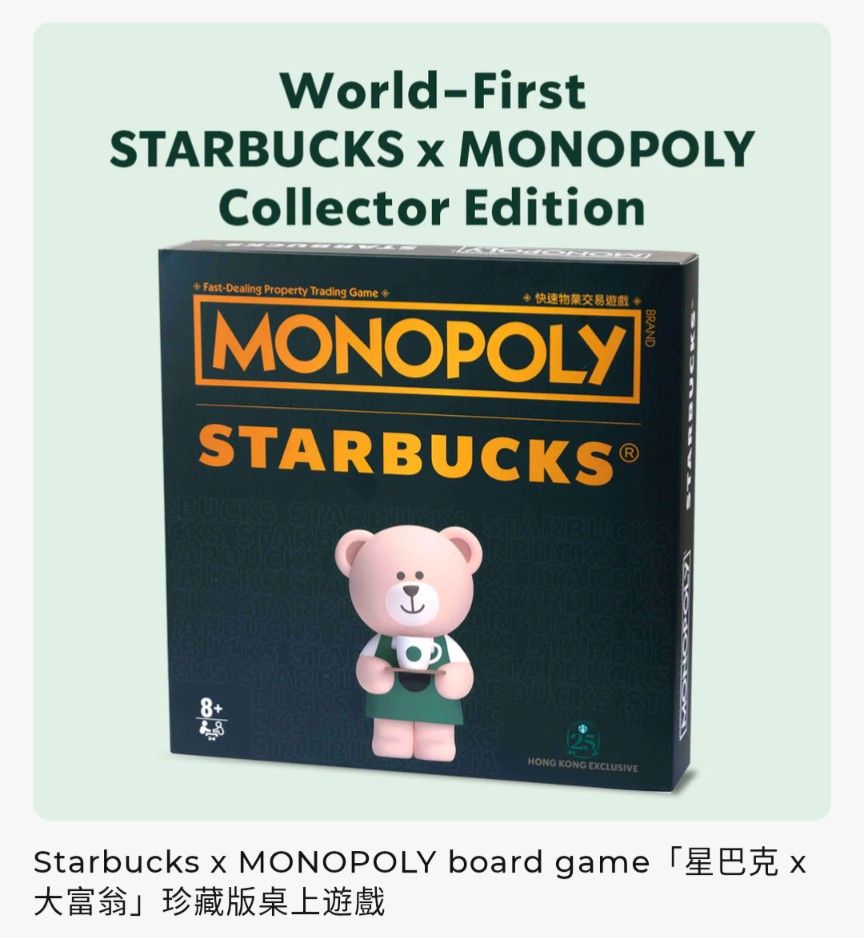 BN Brand New Authentic 25 25th Anniversary Hong Kong Starbucks Monopoly ...