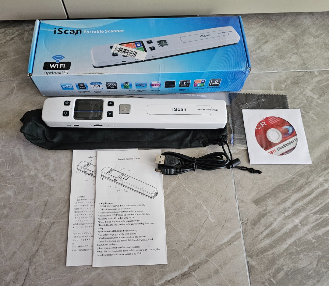 [Brand New] Mini Rechargeable Scanner Portable Handheld Document Images ...