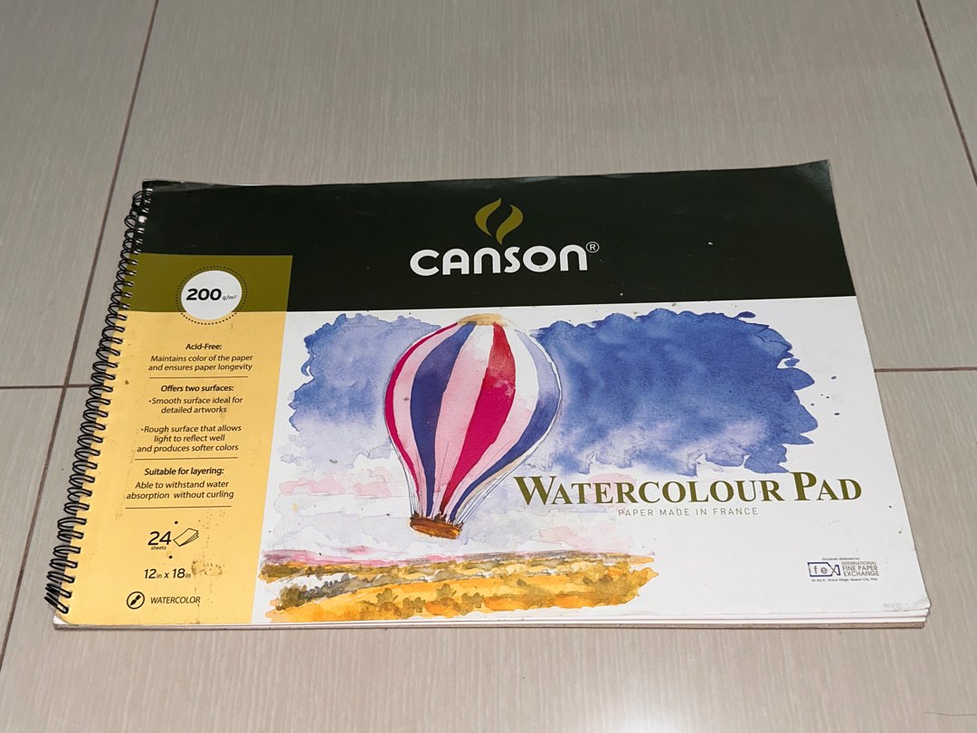 CANSON watercolour pad (9 pages only), Hobbies & Toys, Stationary ...